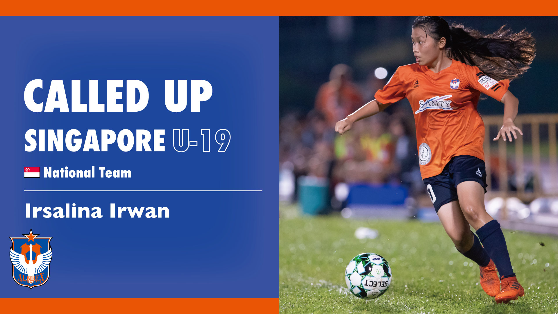 Irsalina Irwan is called up to U19 Singapore National Women's Team for AFC U20 Women’s Asian Cup ...
